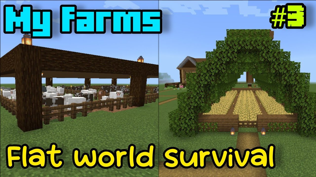 My First farms in a flat world #3 || Minecraft - YouTube