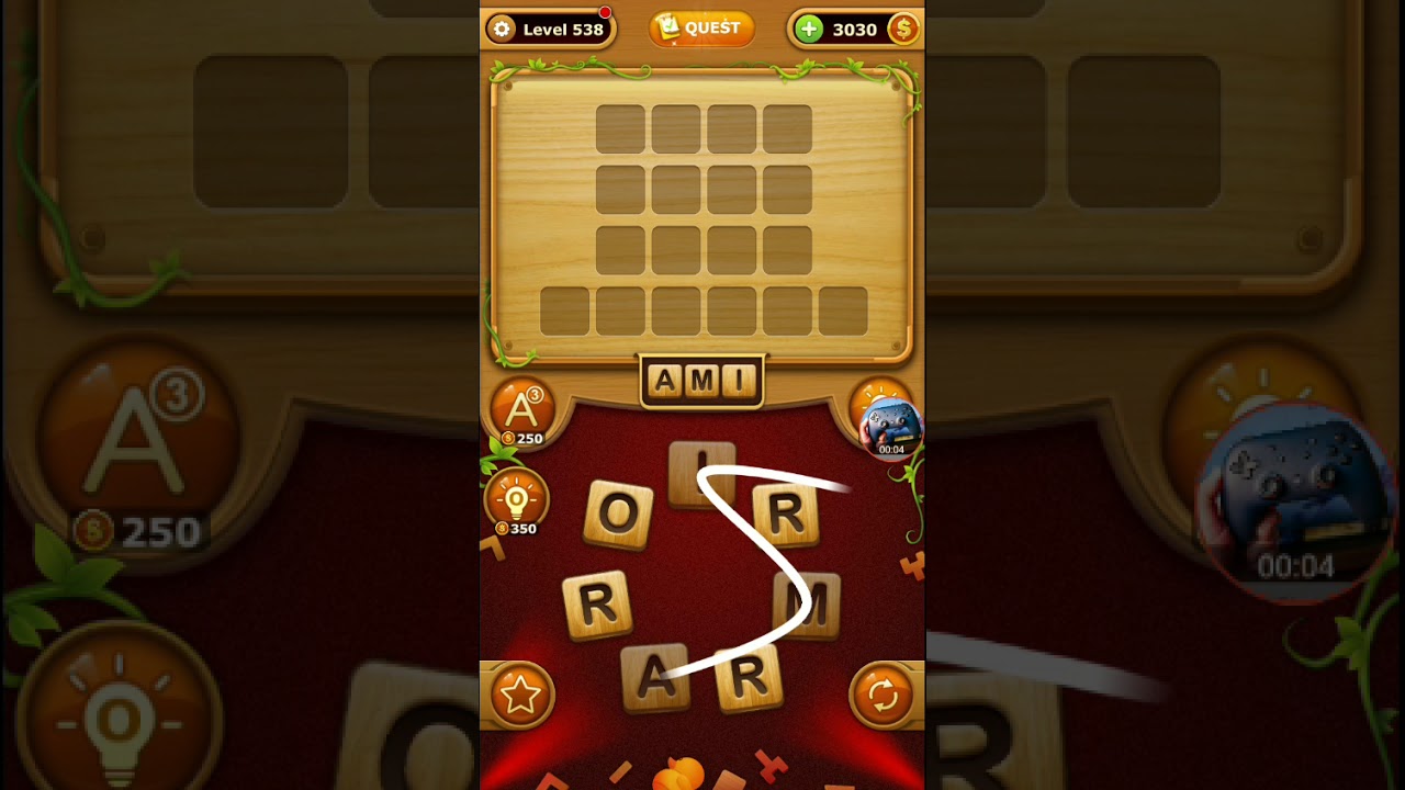 word connect - word games puzzle level 538 - YouTube