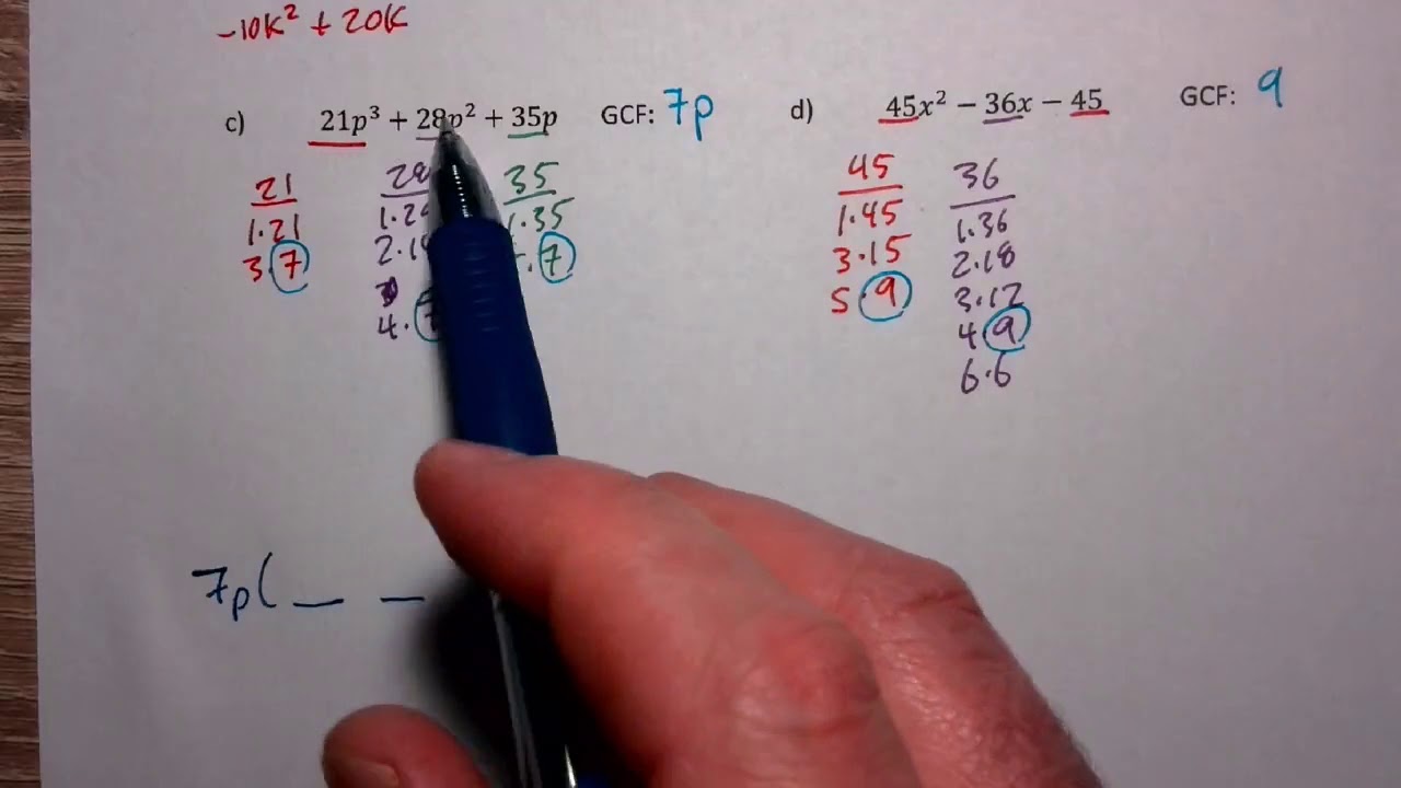 More Sample Problems - Factor out a GCF - YouTube