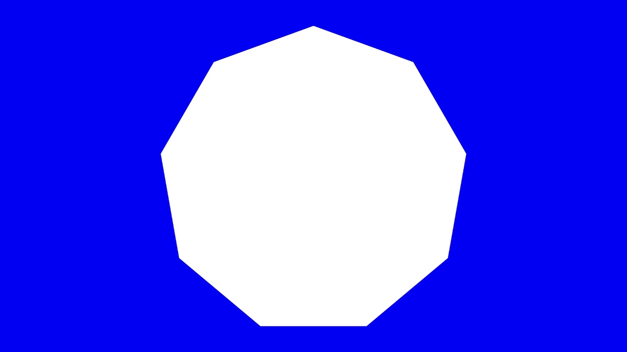 White Nonagon Blue Background Left To Right - YouTube