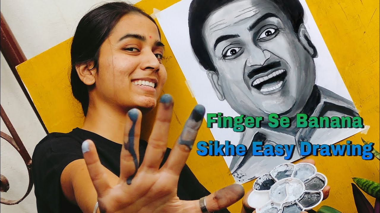 Finger Painting Of Jethalal | Jethalal Drawing | Taarak Mehta Ka Ooltah ...