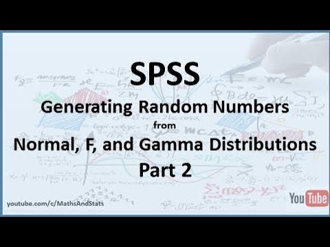 SPSS: Random Number Generation - Part 2 - YouTube