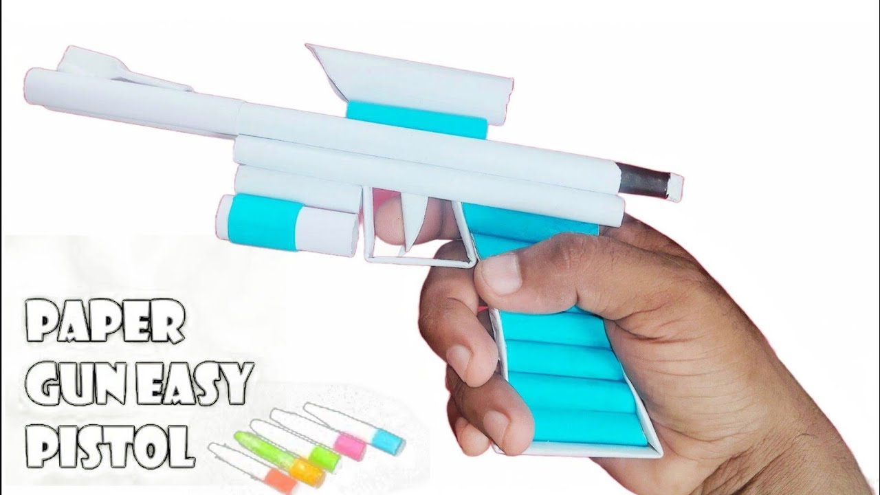 Craft Gun Easy || How to make a powerful Double shooting paper Gun out ...