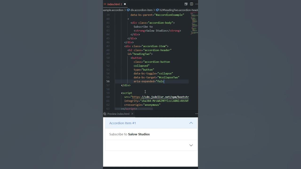 Accordion With Bootstrap 5 Shorts Coding Youtube