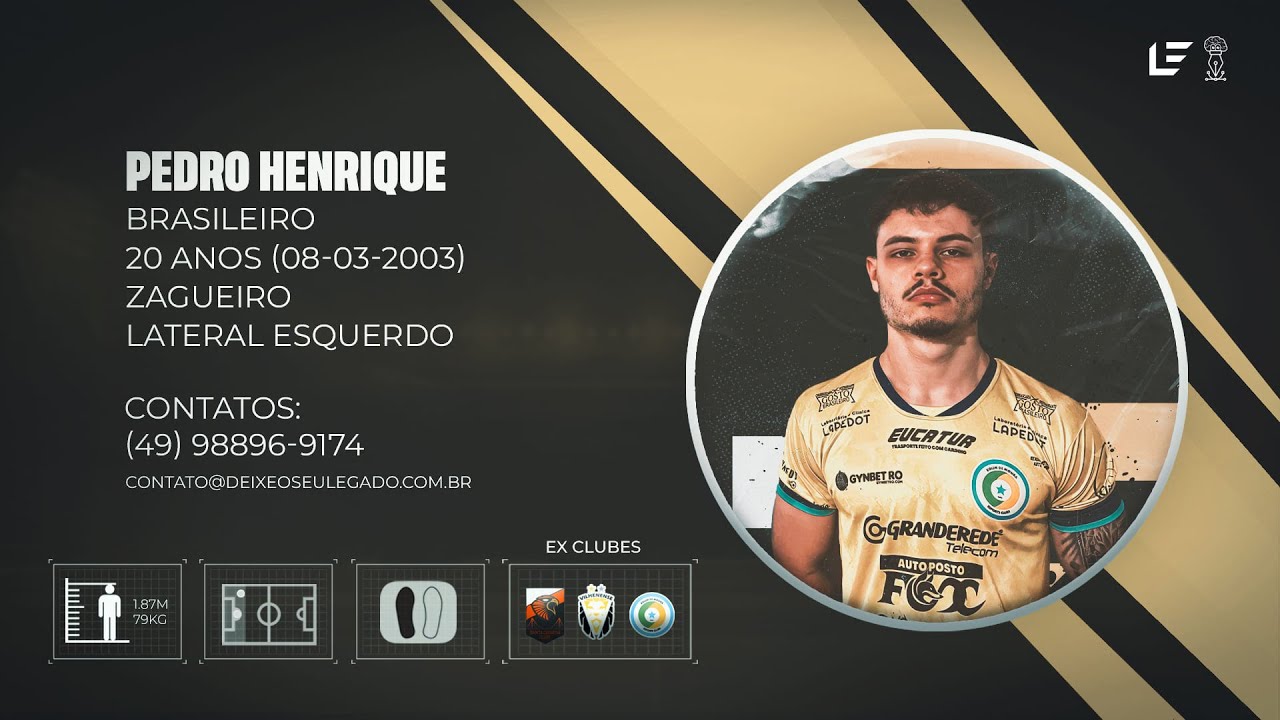 Pedro Henrique da Silva - 2003 - Zagueiro/Lateral Esquerdo - Melhores Momentos 2024! - YouTube