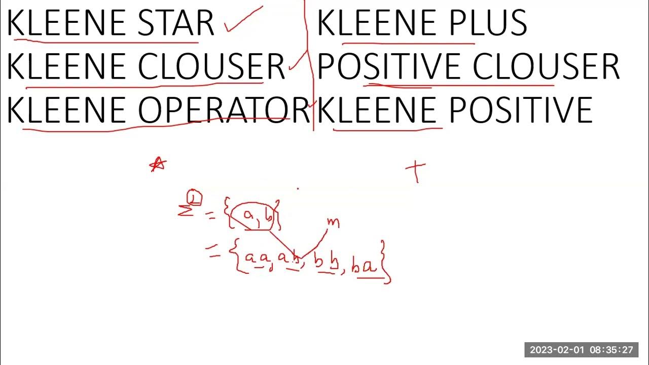 Explanation of Kleene Star and Kleene Plus With Example - Theory of Automata - YouTube