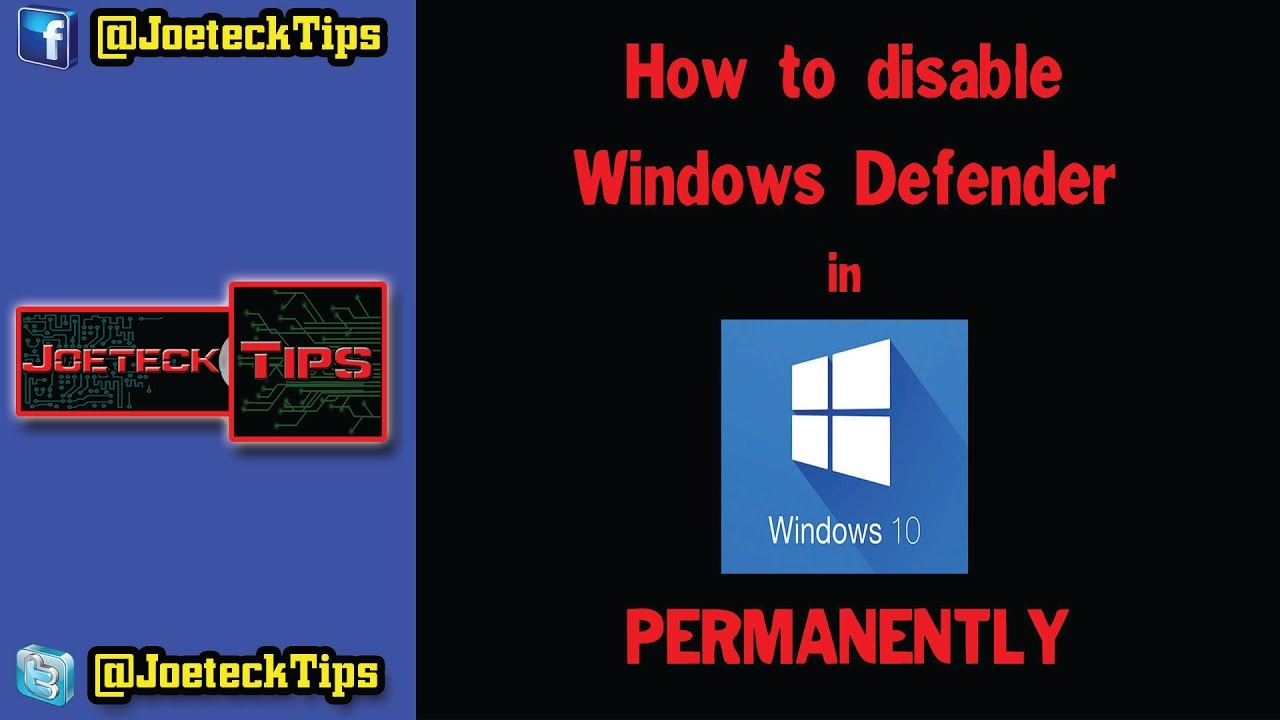 How to Disable Windows Defender in Windows 10 - YouTube
