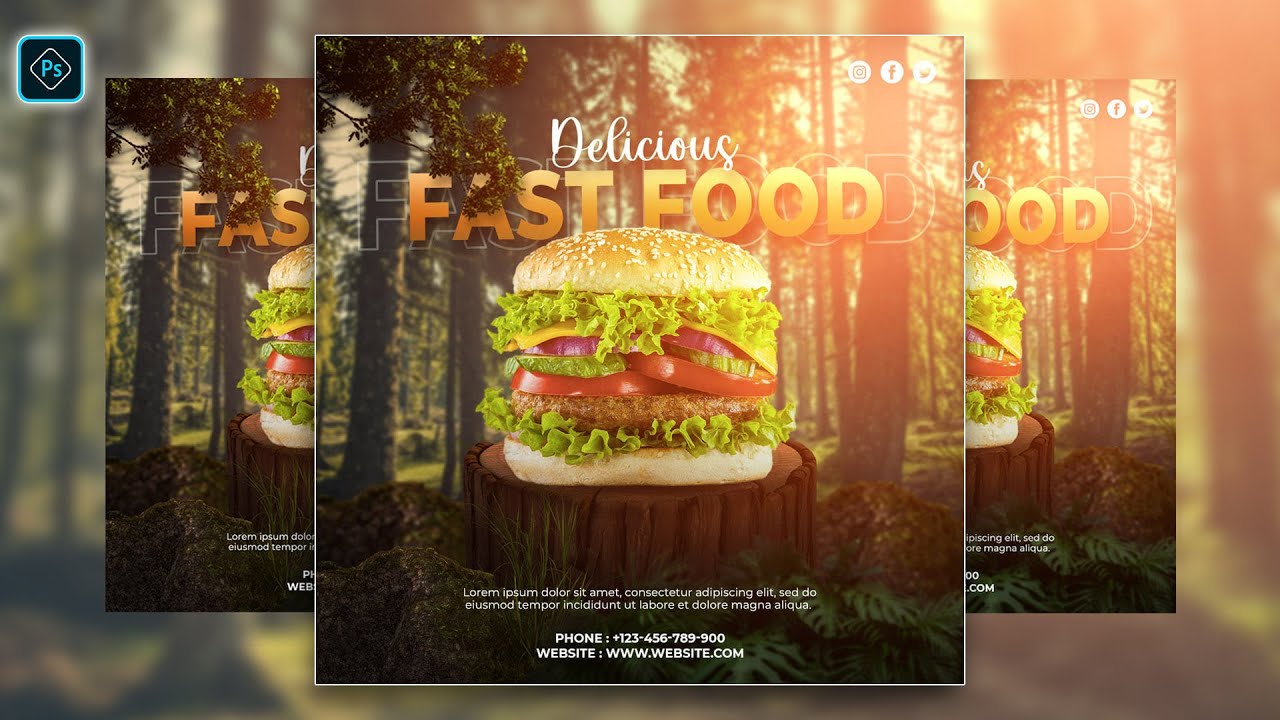 Food Manipulation Banner Post Design | Social Media Food Banner Design ...