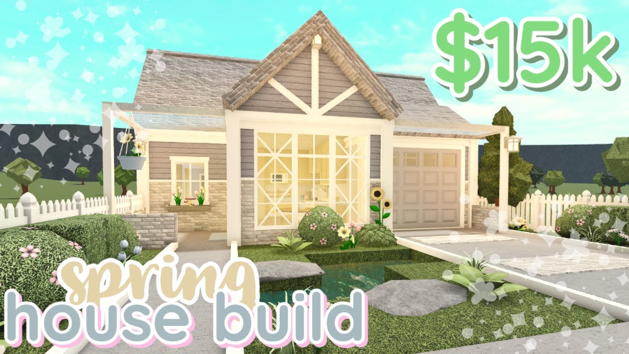 bloxburg | 15k spring house exterior | build tutorial & tour pt. 1 ...