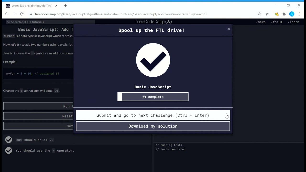 Basic JavaScript (8/111) | Add Two Numbers with JavaScript ...