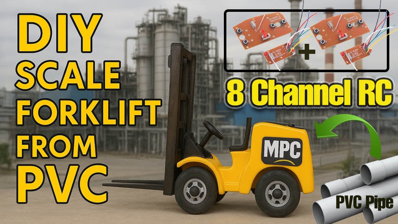 DIY Scaled RC Forklift from PVC | Home made mini RC forklift from PVC ...