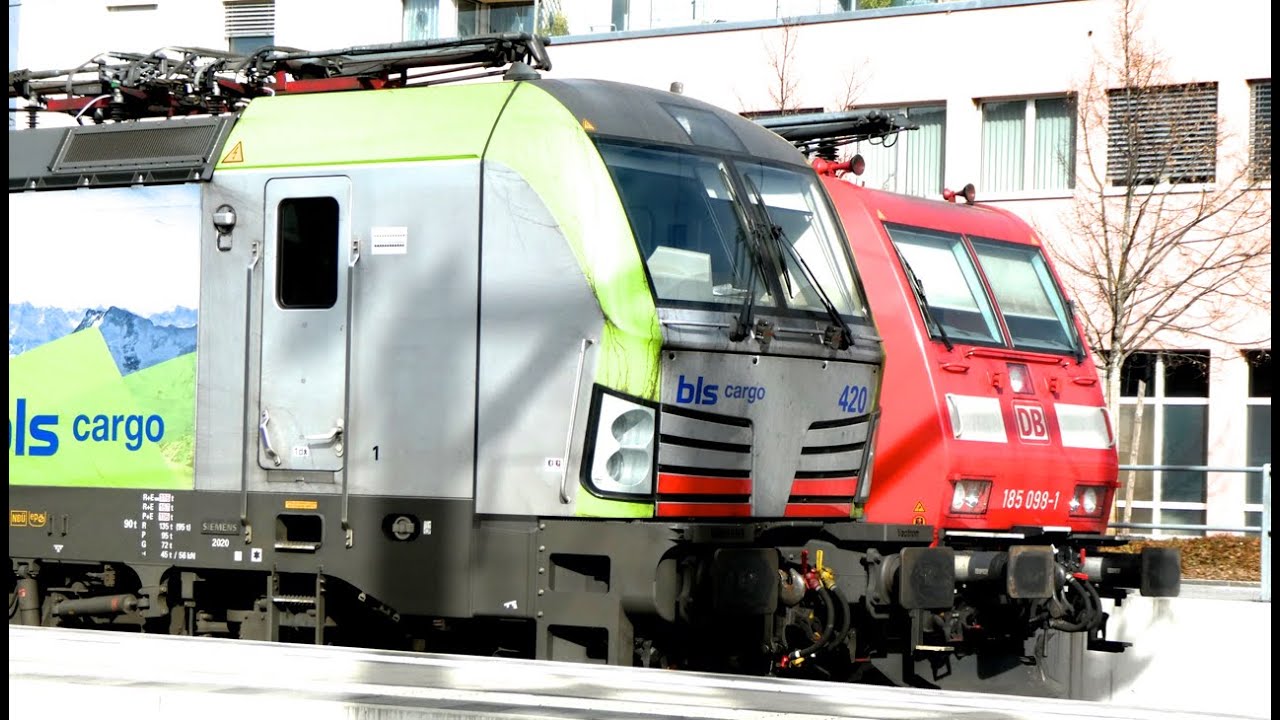 Swiss Trains: Electric Locomotive Variety at Spiez - YouTube