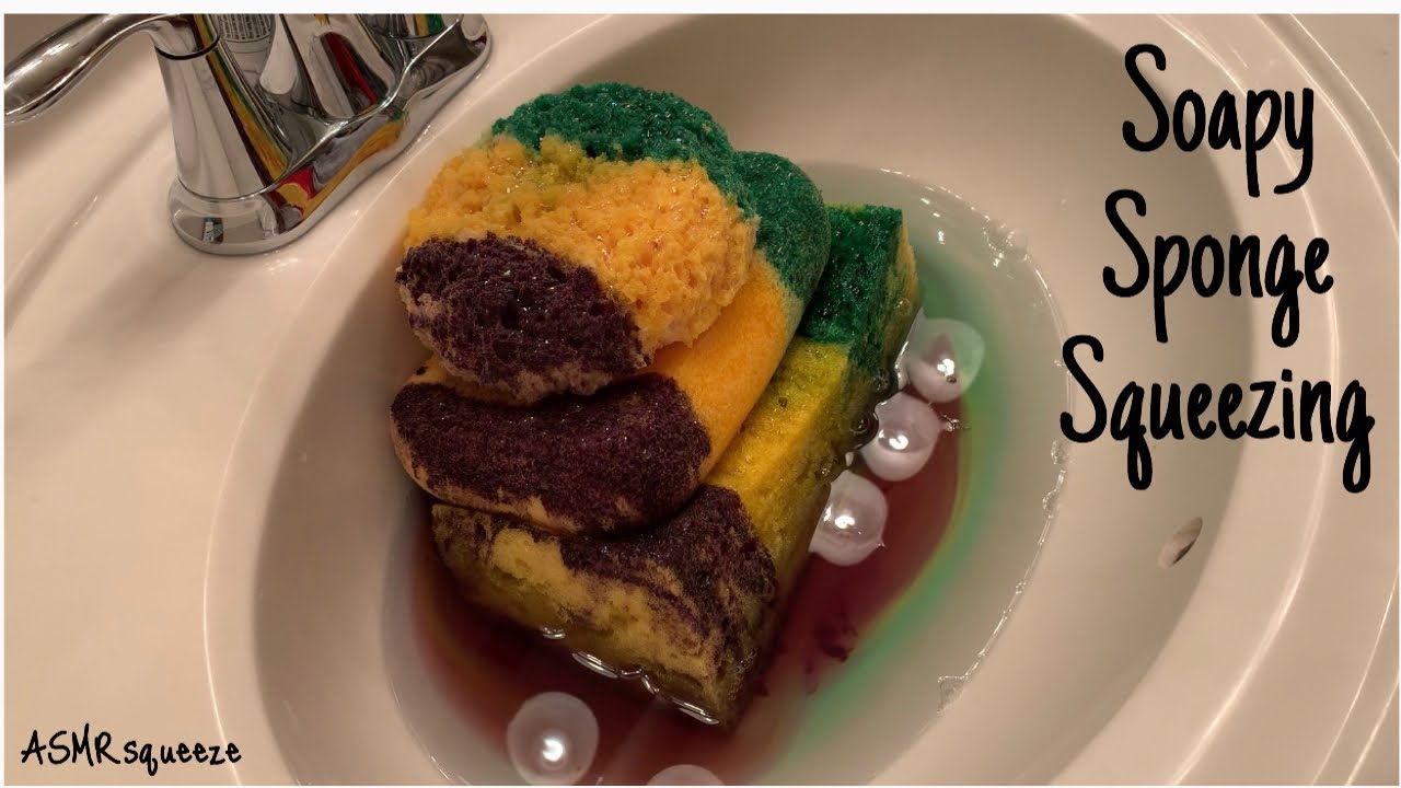 Soapy Sponge Squeezing/ASMRsqueeze - YouTube