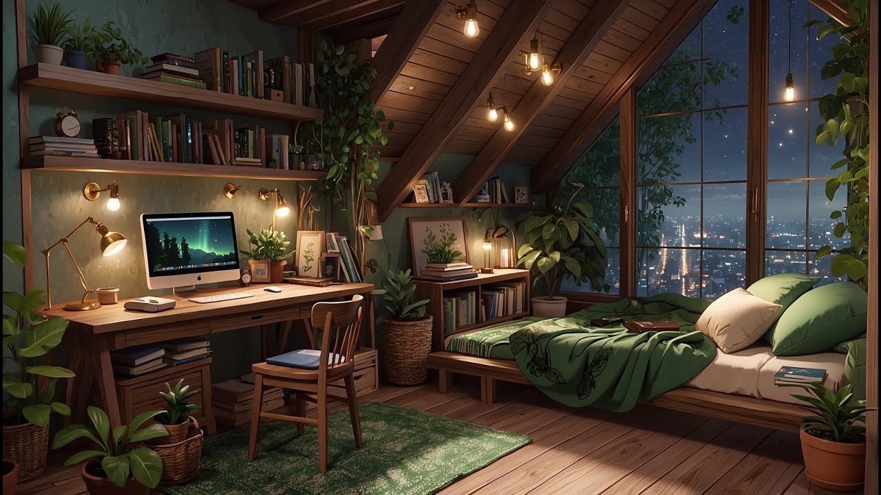 Quiet Green Loft 🪴 Chill Lofi Music for Peaceful Nights - YouTube