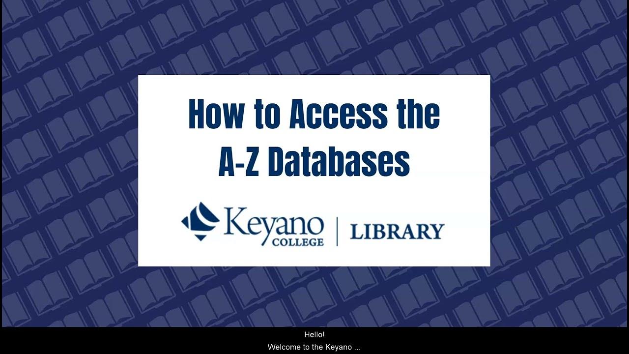 Accessing A Z Databases - YouTube