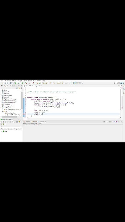 Java program to swap two element in the given array - YouTube
