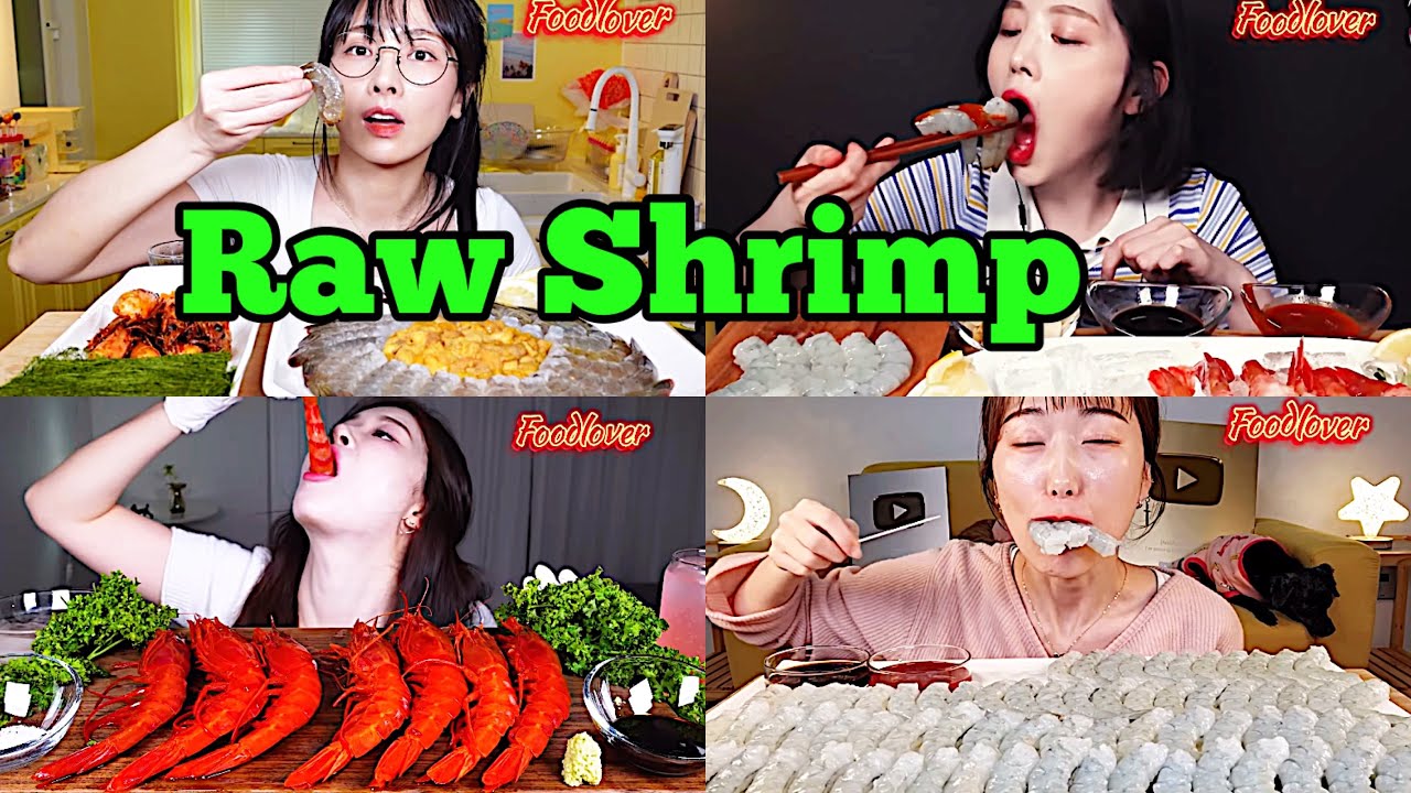 MUKBANG EATING SEAFOOD || Raw Shrimps 🦐 Realsounds Eatingshow ||Eat ...