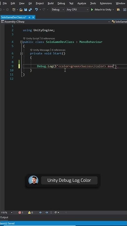 Unity Tips: Debug Log Color #Shorts - YouTube