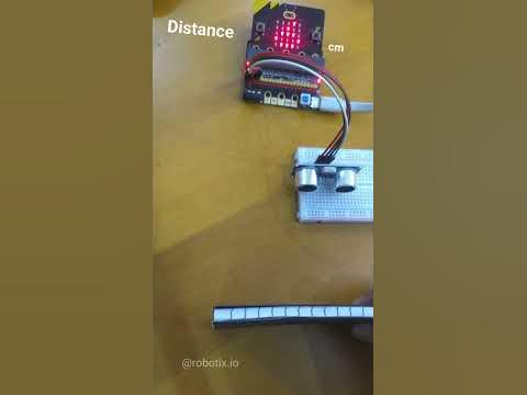 Interfacing of Ultrasonics sensor with Micro:bit V2 | Best project for BBC Microbit V2 #shorts ...
