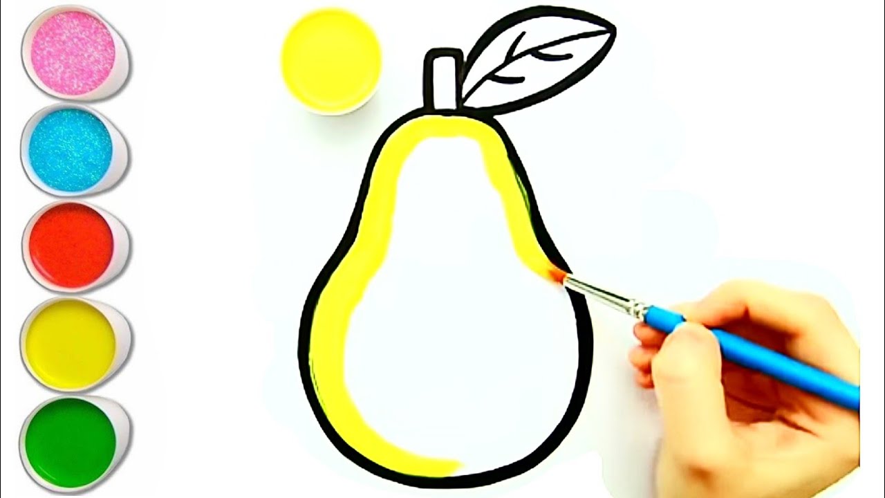 How to Draw Yellow Pair Fruit Easy Drawing for Kids and Toddlers - YouTube