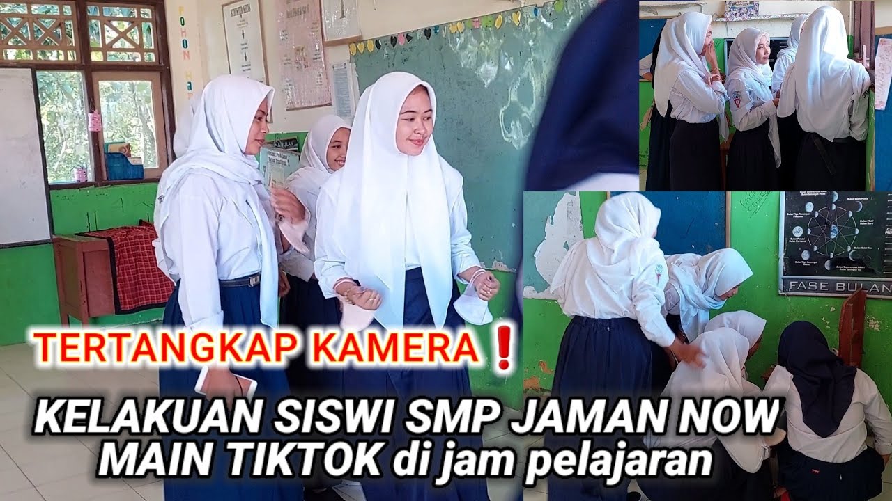 KELAKUAN SISWI SMP JAMAN NOW main TIKTOK di jam pelajaran - YouTube