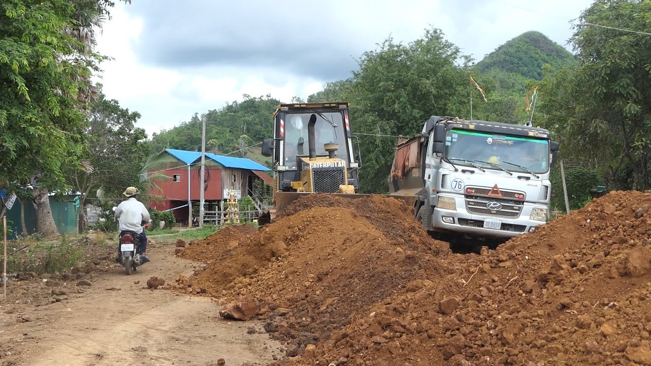 Wonderful Driving The CAT Bulldozer To Clear Land To Build Road ...