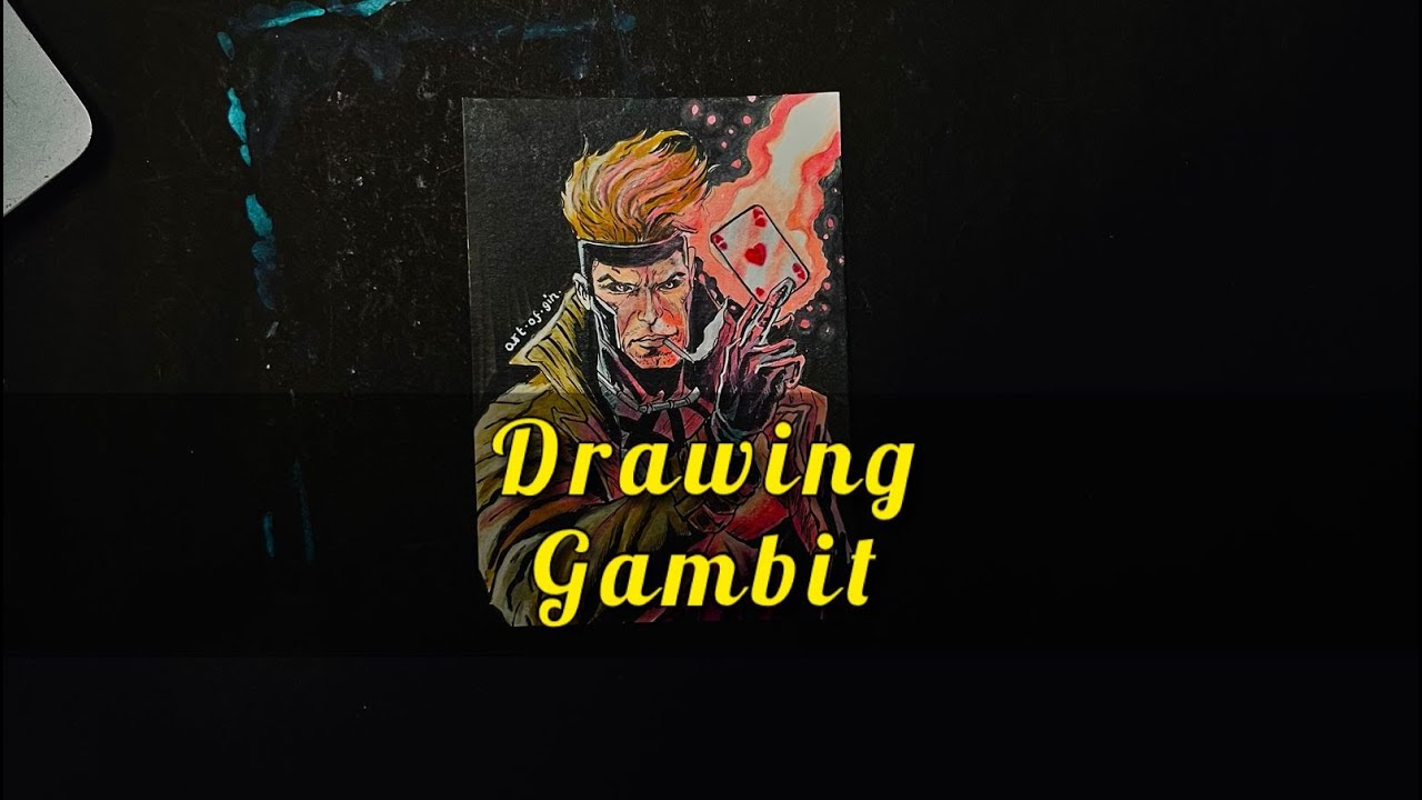 Drawing Gambit from X-Men | Artlapse | Hyperlapse || How to draw | Easy ...