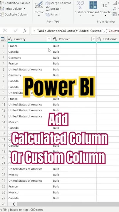 Add Calculated Column or Custom Column in Power BI #dataanalysis #powerbi #powerbiinterview ...