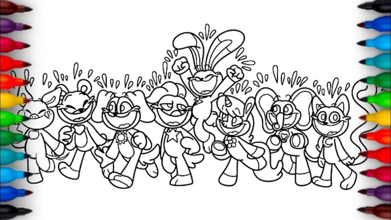 Smiling Critters Coloring Pages. Satisfying Colouring Characters Poppy ...