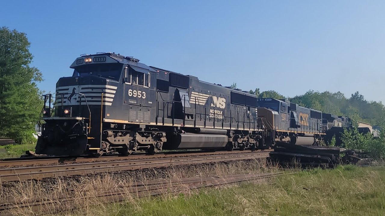 NS mixed freight in Athol Mads with CSX SD70! From East Deerfield ...