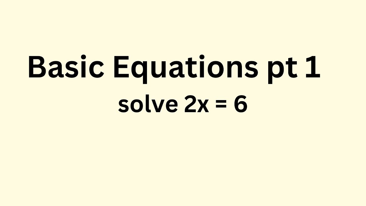 Basic Equation - Mathematics - YouTube