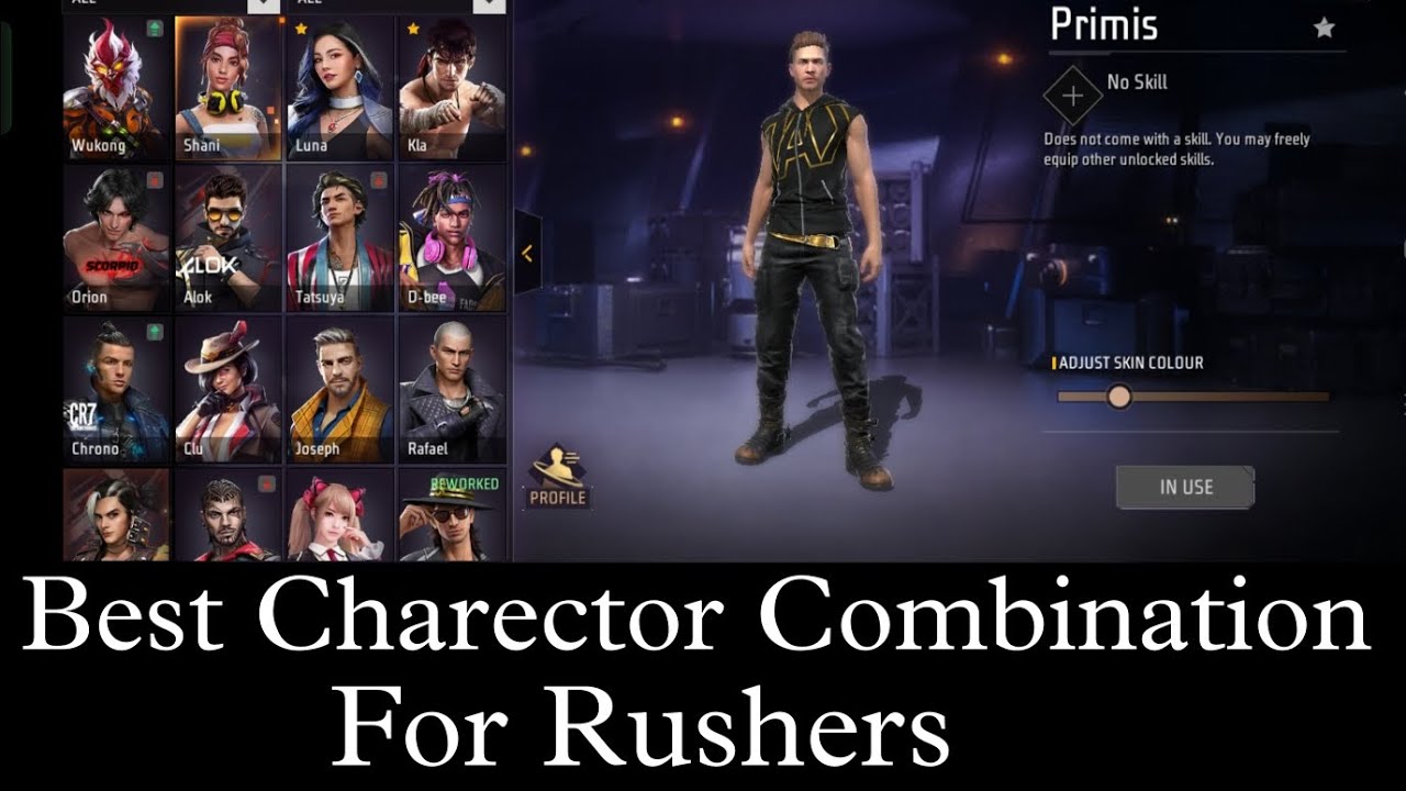 Best Charector Combination For Rusher Players 🔥 Fast Movement Speed ...