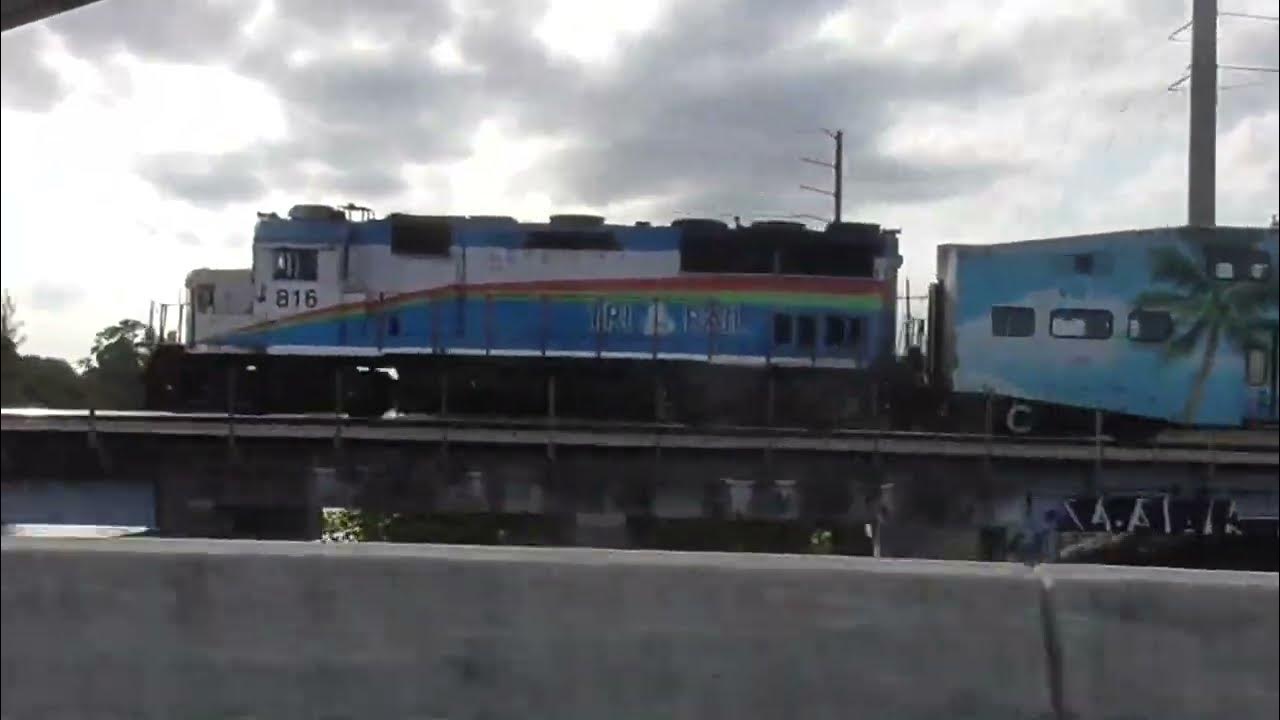 Some Brightline Trains At West Palm Plus Pacing Tri-Rail GP49 At Boynton Canal 3-21-23 - YouTube