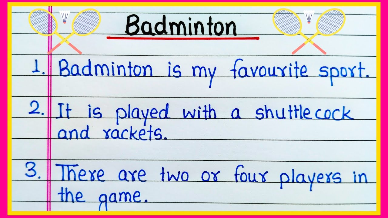 10 lines on Badminton in English | My favourite game Badminton essay in ...