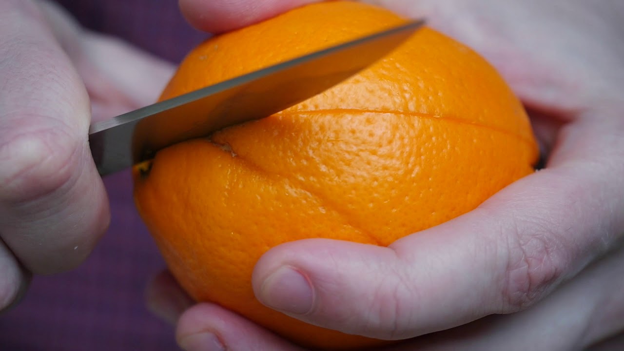 Peeling an orange. Free HD video footage - YouTube