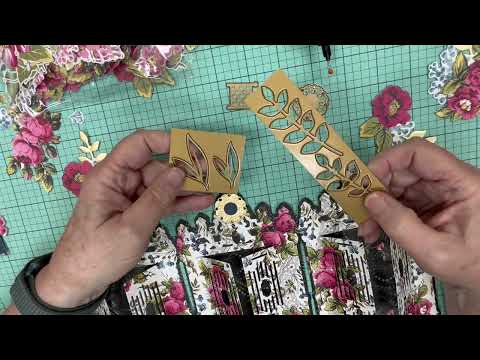 Tri-fold card using Anna Griffin gate dies - YouTube
