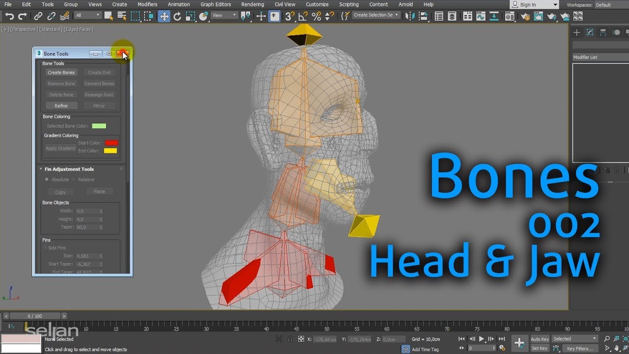 MS3D | 3dsmax | Bones | 002 | Head and Jaw - YouTube