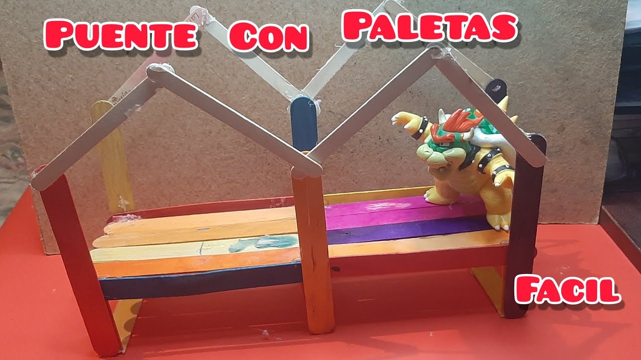 Como hacer un puente con palitos de helado - YouTube