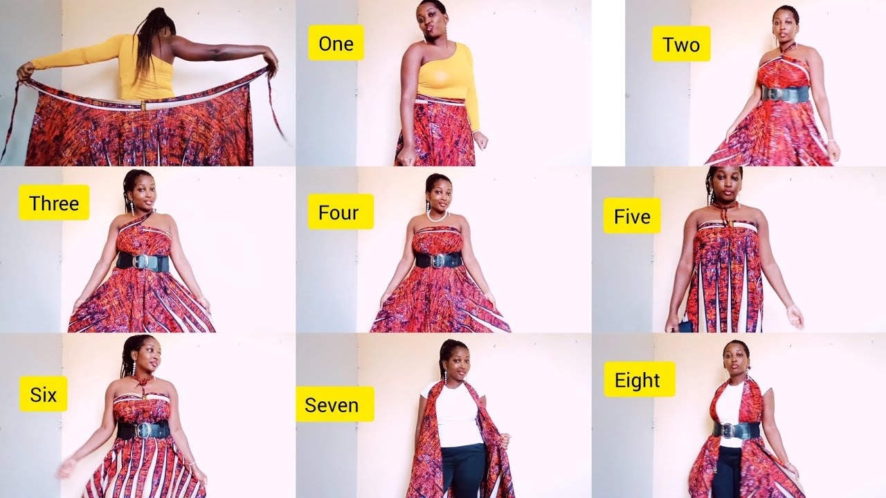 how to wrap an African wrap skirt/one wrap skirt 8 different styles ...