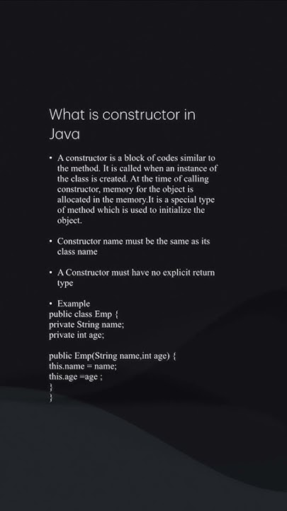 Constructor In Java Shorts Interviewquestions Youtube