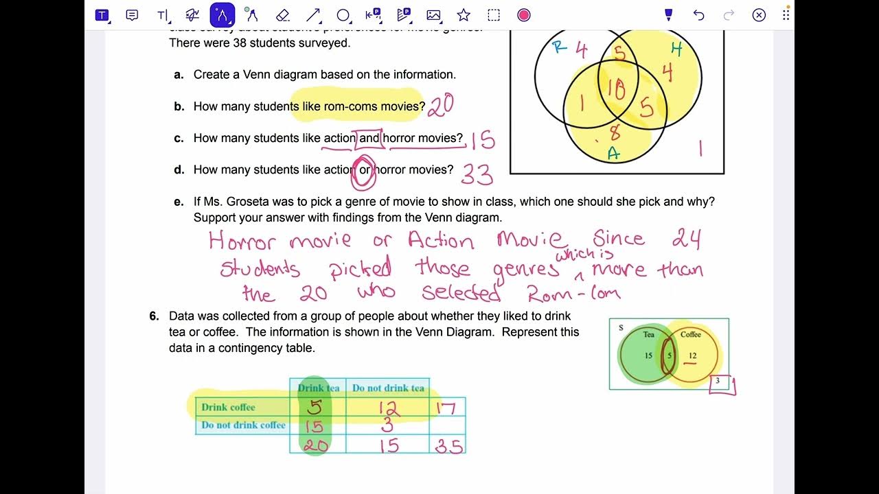 Venn Diagrams and Contingency Tables Solutions #5-7 - YouTube