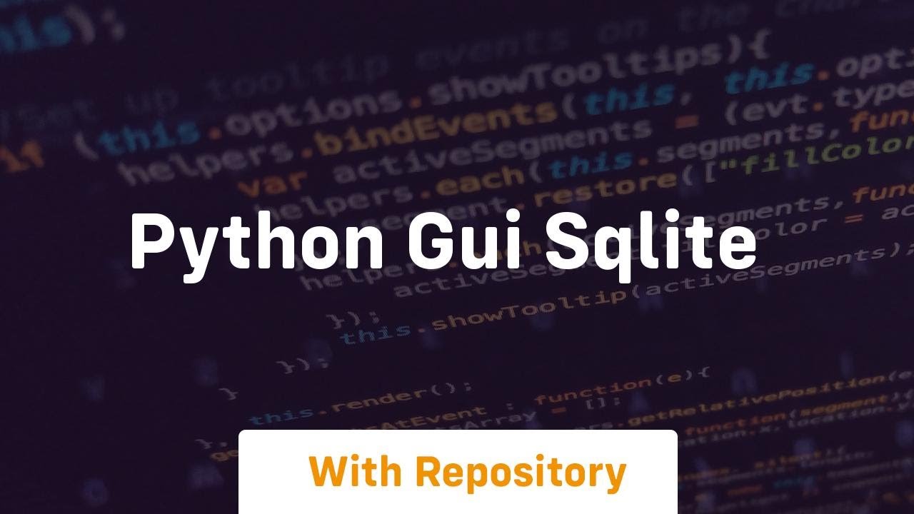 python gui sqlite - YouTube