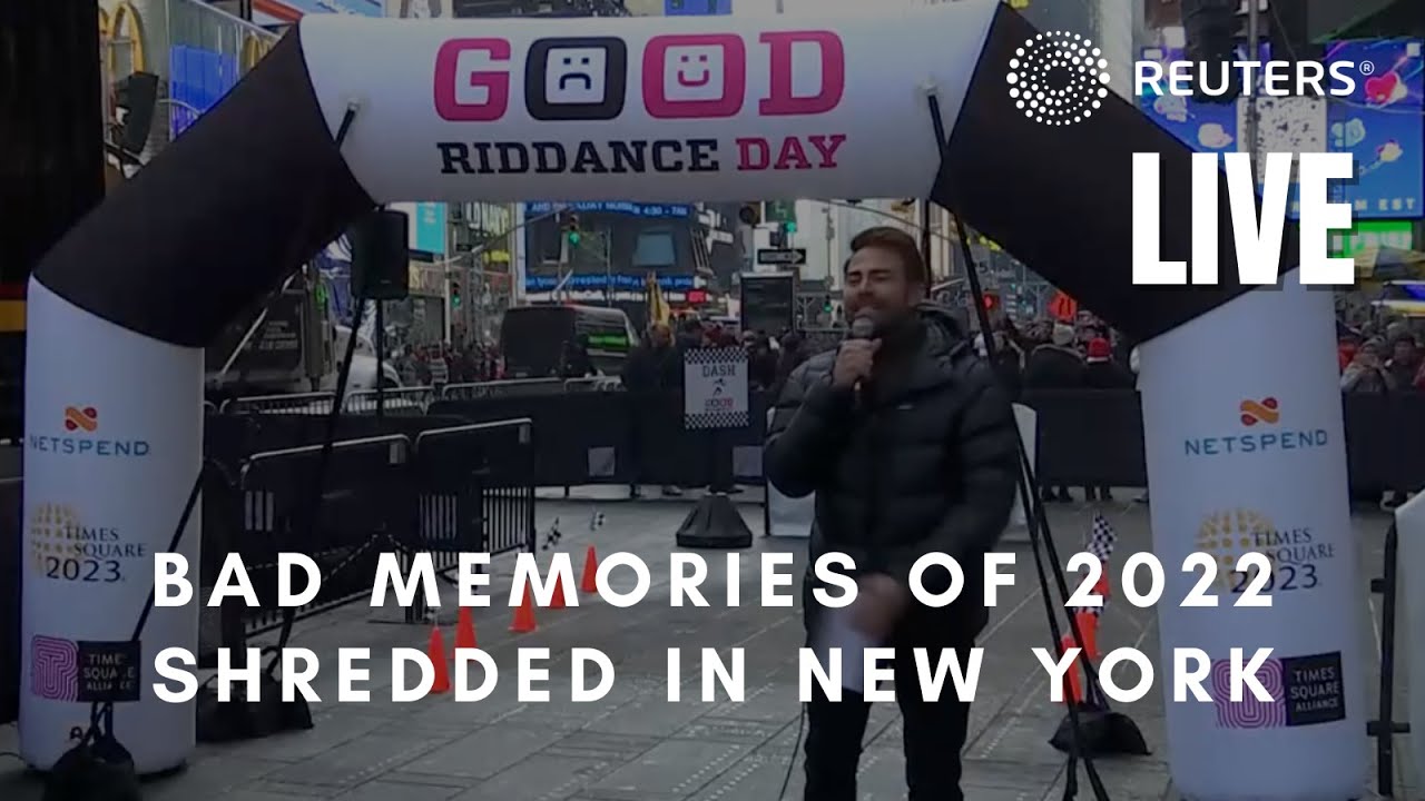 LIVE: Bad memories of 2022 shredded in New York ahead of New Year - YouTube
