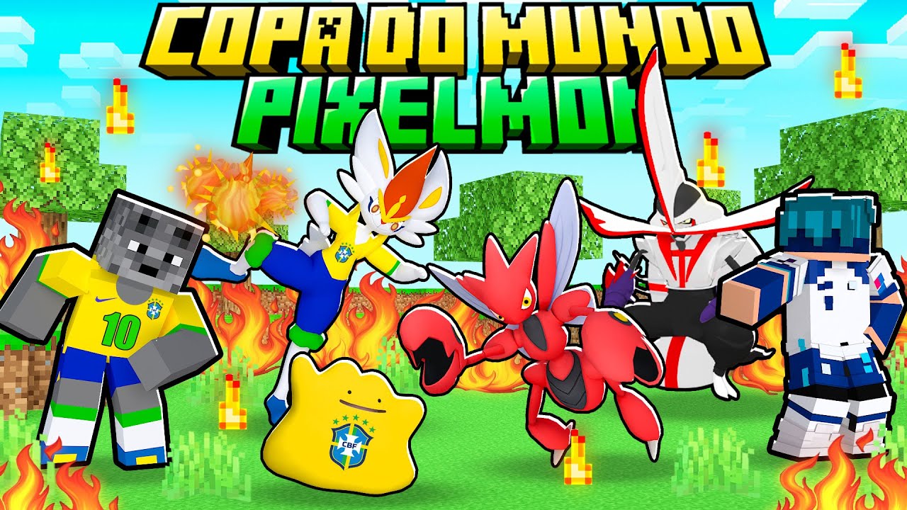 GUERRA POKEMON DA COPA DO MUNDO DE PIXELMON COMEÇOU NO MINECRAFT - YouTube