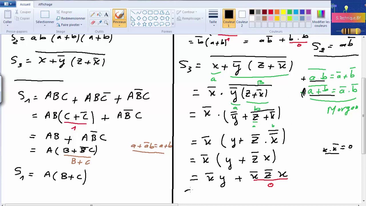 logique combinatoire : exercice corrigé 4 simplification par algèbre de ...