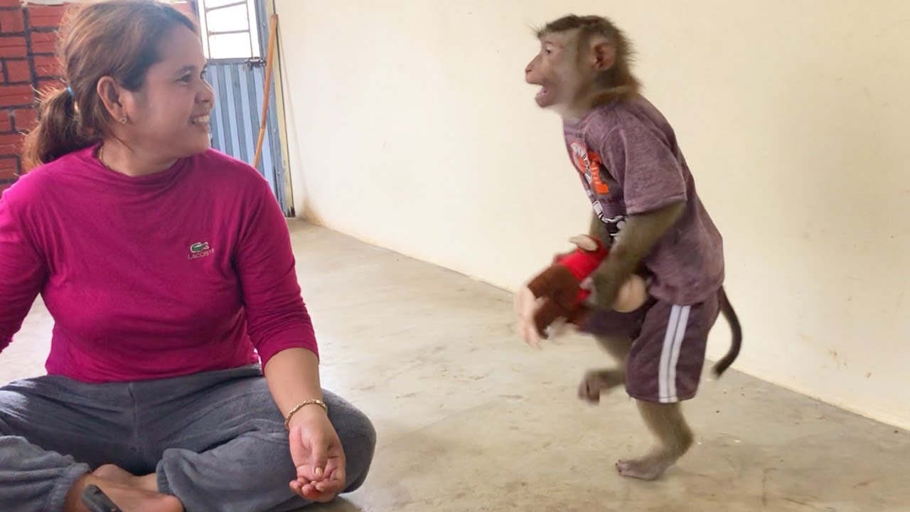 Smart Jason Tell Mom Not To Chop Little Monkey(toy) With Chicken - YouTube