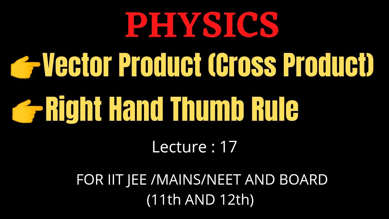 Vector Product || Cross Product || Right Hand Thumb Rule - YouTube
