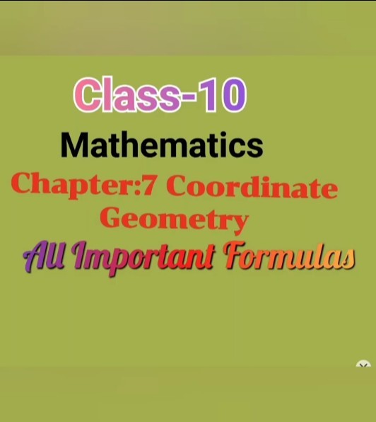All Important Coordinate Geometry Formulas | Class 10 | Chapter- 7 ...