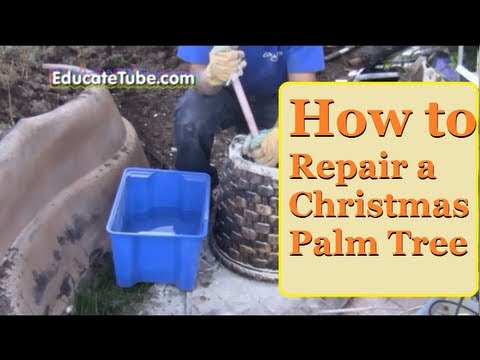 How to repair an outdoor Christmas Palm Tree - Plastic Palm Tree ...