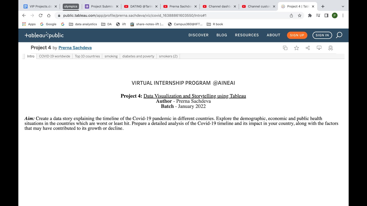 Project 4: Data Visualisation and Storytelling using Tableau # ...